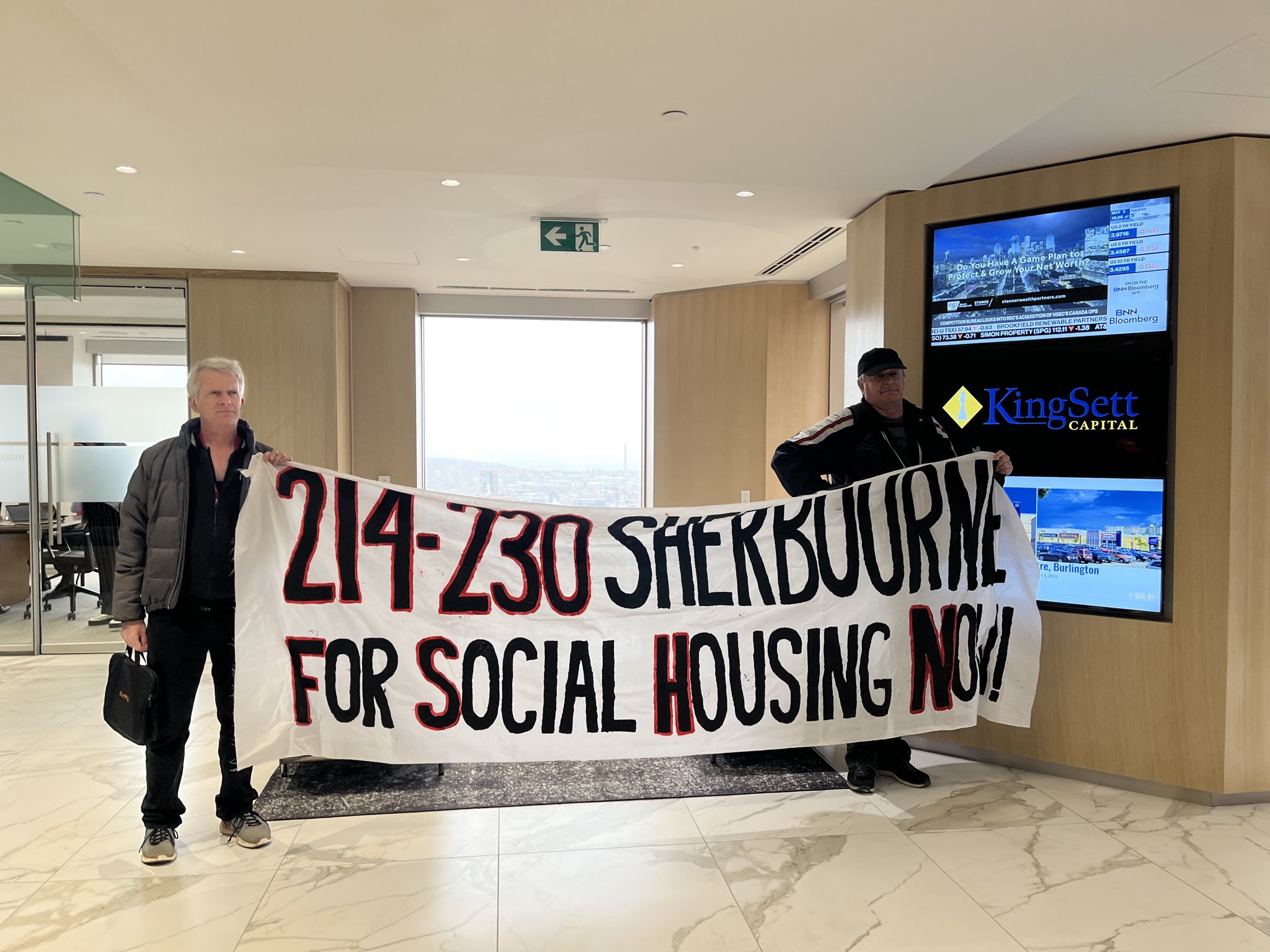 230 Fightback protesting KingSett Capital offices in Toronto, Vancouver ...